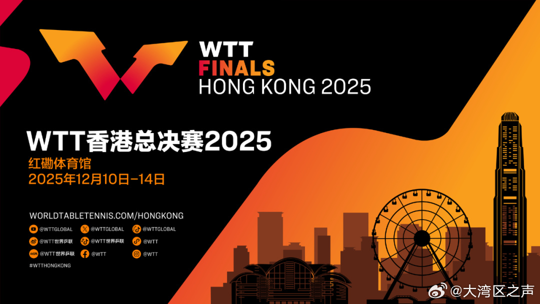 中国香港将举办WTT总决赛